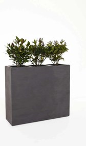 Květináč ELEMENTO, sklolaminát, šířka 88 cm, šedá řádky