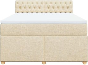 Box spring postel s matrací krémová 140x190 cm textil 3288987