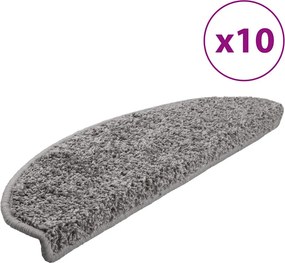 Schodové rohože 10 ks 65 x 21 x 4 cm šedé, půlkulaté, velké 149799