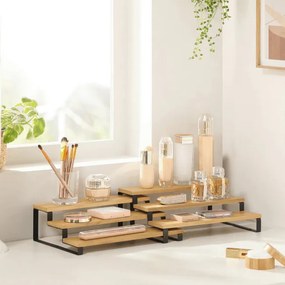 Set dvou kuchyňských bambusových polic AUK-E1016 NAT (2 ks)
