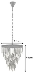 Designový lustr Jamarcus 52 cm šedý