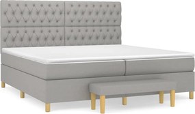 Box spring postel s matrací světle šedá 200 x 200 cm textil 3137421
