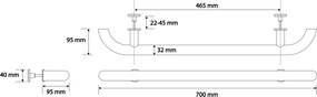 Sapho Handicap madlo na dveře 70 cm bílá XH574W