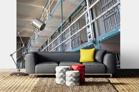 DIMEX | Samolepicí vliesová fototapeta na zeď Historické vězení Alcatraz MA-5-0958 | 375 x 250 cm | zelená, bílá, šedá