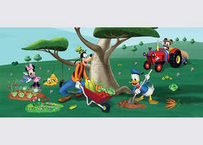 Dětská vliesová fototapeta na zed' Mickey Mouse v zahradě, Disney | 202 x 90 cm | DFTDNH 5321