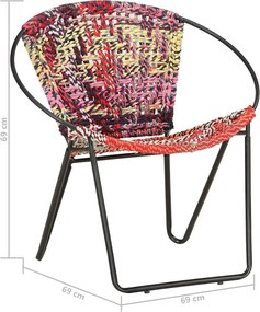 Kruhové křeslo vícebarevné chindi textil 286609