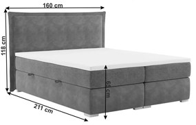 Boxspringová postel MEGAN Tempo Kondela 160 x 200 cm