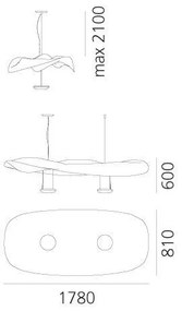 Artemide 1513010A - Lustr na lanku COSMIC 2xR7s/11W/230V lesklý chrom
