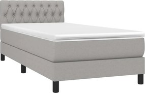 Box spring postel s matrací světle šedá 90x200 cm textil 3140265