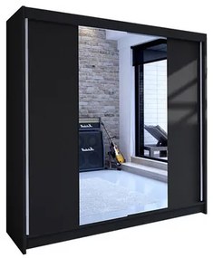 Šatní skříň TALIN II šířka 180 cm - černá