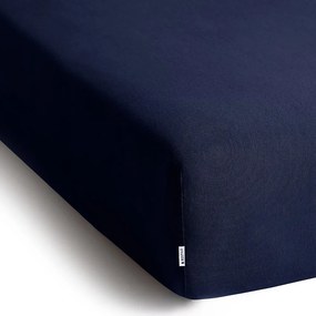 Tmavě modré napínací prostěradlo jersey 140x200 cm Amber – Restilo
