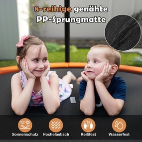 Costway Trampolína venkovní se žebříkem kulatá zahradní trampolína s ochrannou
