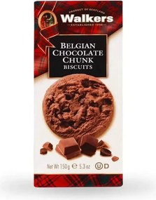 Sušenky s kousky belgické čokolády - Walkers Belgian Chocolate Chunk Biscuits 150g