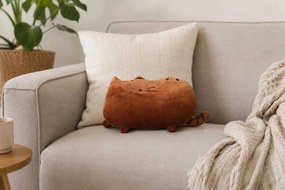 Rezavý dekorativní polštář ve tvaru kočičky Cat Rusty - 40*5*28 cm