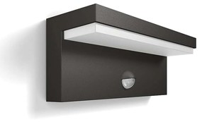 Philips myGarden - Nástěnné venkovní LED svítidlo 22x8 cm, 2700 K, 4,5 W, se senzorem, antracit 915005378401