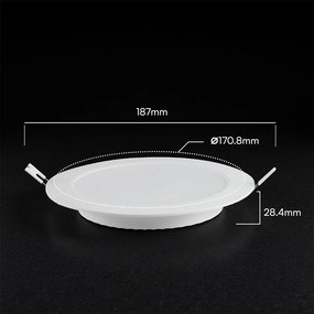 LED Solution Bílý vestavný LED panel kulatý 170mm 12W CCT Economy+ 78616