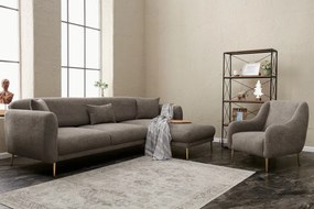 HANAH HOME Rohová pohovka SIMENA šedá pravá 266 cm 825BLC2834