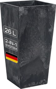 Květináč dekor betonu antracitová 26L