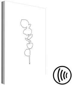 Obraz Grafický eukalyptus - lineární kresba listů v minimalistickém stylu