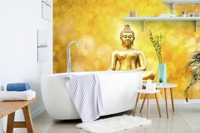 Samolepící tapeta zlatá socha Buddhy - 300x200 cm