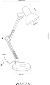 Globo 24880SA - Stolní lampa FAMOUS 1xE27/40W/230V