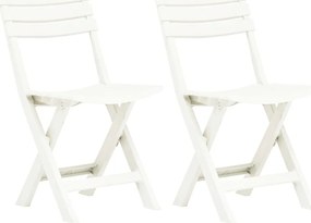 vidaXL Skládací zahradní židle 2 ks plast [48789] Barva: Bílá