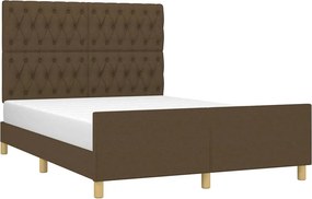Rám postele bez matrace tmavě hnědý 140 x 190 cm textil 3125295