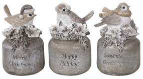 3 ks LED dekorativní ptáčci Merry Christmas – 7x6x10 cm