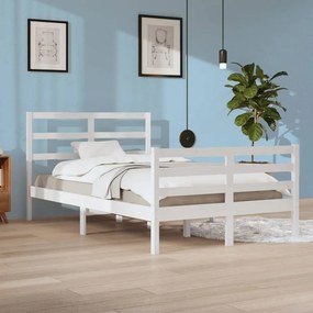 Rám postele bílý masivní borovice 120 x 200 cm,  3105002 HangarStore.cz