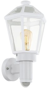 Eglo 79288 - Venk. nástěnná lampa se senzorem MONSELICE 1xE27/28W/230V IP44 bílá