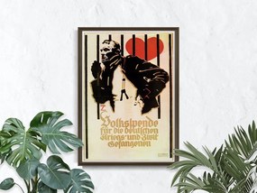 Retro plakát Charitativní národy pro válečné vězně a civilista