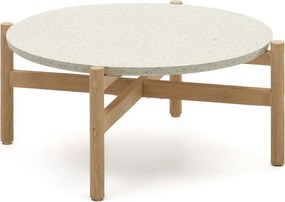 Kulatý zahradní odkládací stolek s terrazzo deskou ø 88,5 cm Pola – Kave Home