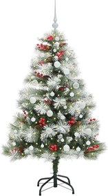 Umělý vánoční stromeček Zelená a bílá 150 cm PVC, kov a plast 3395173
