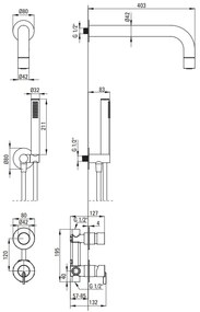 Deante Silia, sprchová sada pod omítku s pevnou sprchovou hlavicí, ocelová, DEA-NQS_F9XK