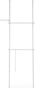 Costway Teleskopický tyčový stojan na oděvy Výškově a šířkově – bílý
