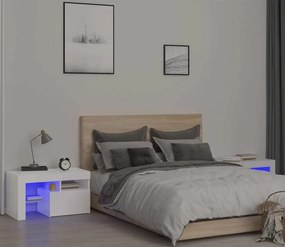 vidaXL Noční stolky 2 ks s LED osvětlením 70 x 36,5 x 40 cm [3152775] Barva: šedá sonoma