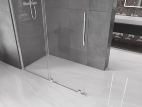 Mexen Velar, posuvné dveře do otvoru typ Walk-In 130 cm, 8mm čiré sklo, chromová, 871-130-000-03-01