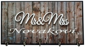 Věšák na klíče Mr & Mrs čislo: 1