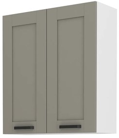 Horní dvoudveřová kuchyňská skříňka Lucid 80 G 90 2F (claygrey + bílá). 1045455