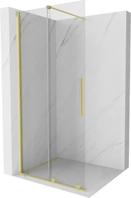 Mexen Velar, posuvné dveře typu Walk-in 70x200 cm, 8mm čiré sklo, zlatá matná, 871-070-000-03-55