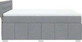Box spring postel s matrací světle šedá 160 x 200 cm textil 3287133