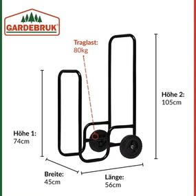 Gardebruk Vozík na palivové dřevo 101766