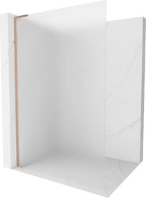 Mexen Kioto L, sprchová zástěna Walk-In 80 x 200 cm, 8mm sklo námraza, měděný matný profil, 800-080-103-65-30