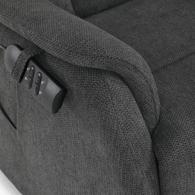 Elektrické polohovací TV křeslo SEN - šedá látka
