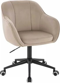 LuxuryForm DESIGN Otočná židle AVOLA VELUR na černé podstavě s kolečky - latte