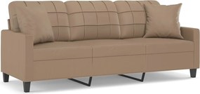 3místná pohovka s polštáři cappuccino 180 cm umělá kůže 3200812