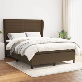 Box spring postel s matrací tmavě hnědá 140x190 cm textil,  3128040