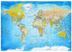 Samolepící fototapeta - Klasická mapa světa 245x175
