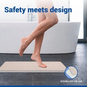 Béžová z křemeliny koupelnová předložka 39x60 cm Simi – Wenko