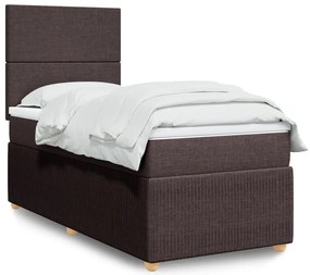 Box spring postel s matrací tmavě hnědá 80x200 cm textil